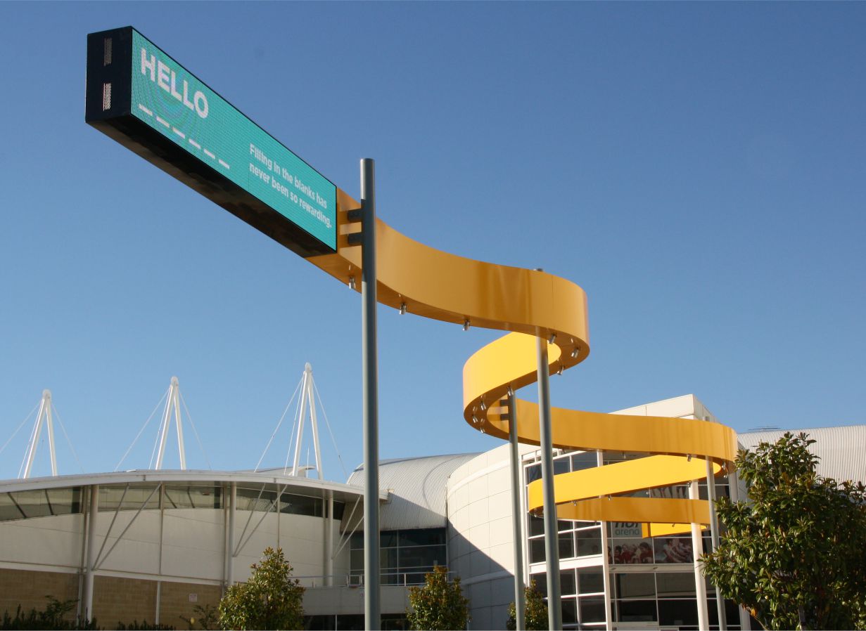 Entry Statement & Digital Display Signage at HBF Arena - Signs & Lines