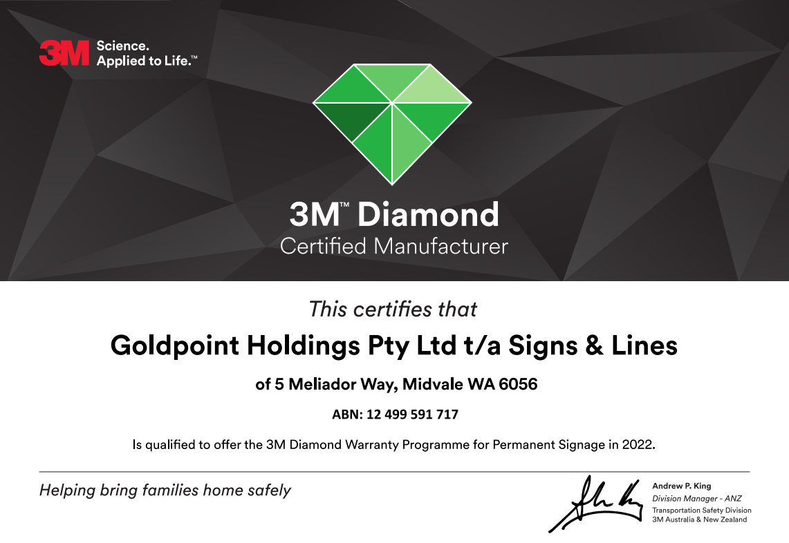ACCREDITED ROAD SIGNS MANUFACTURER - Signs & Lines